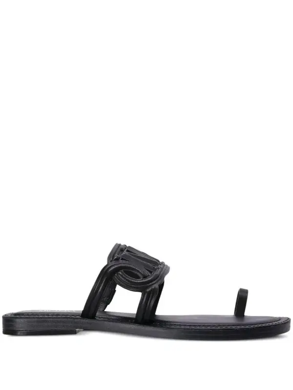 Michael Kors Alma Leather Sandals - Black