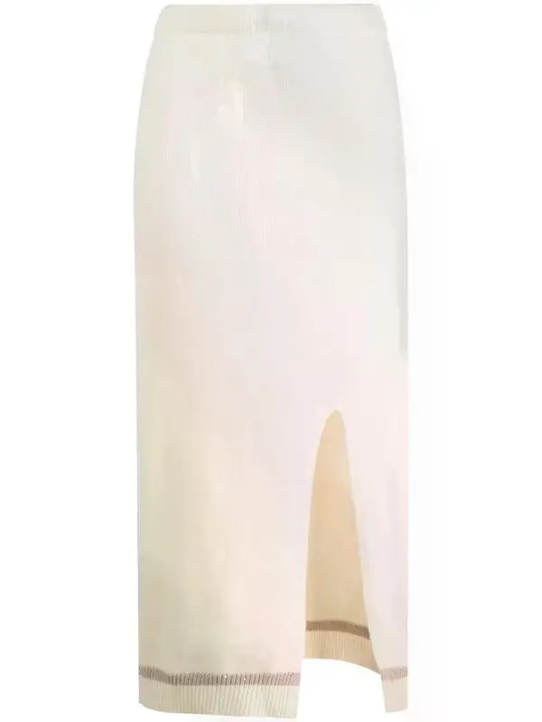 Lorena Antoniazzi Virgin Wool Blend Knitted Skirt - Neutrals