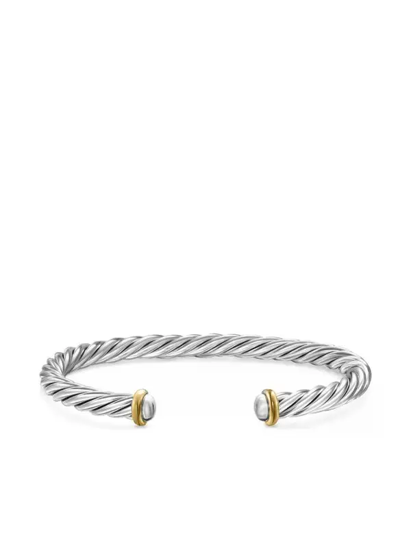 David Yurman 14kt Yellow Gold And Sterling Cable Cuff Bracelet