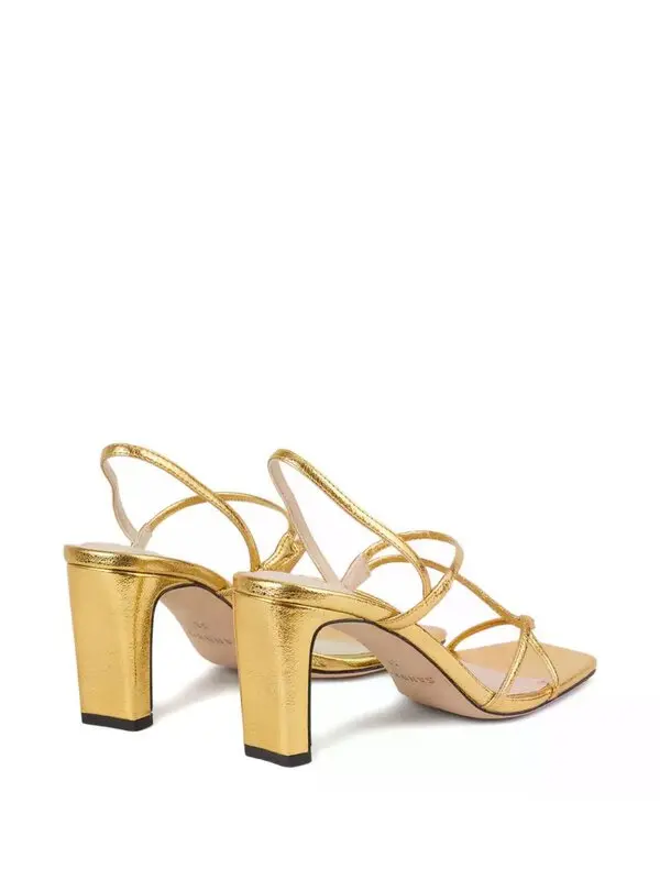 Sandro Metallic Strappy High Heel Sandals - Gold