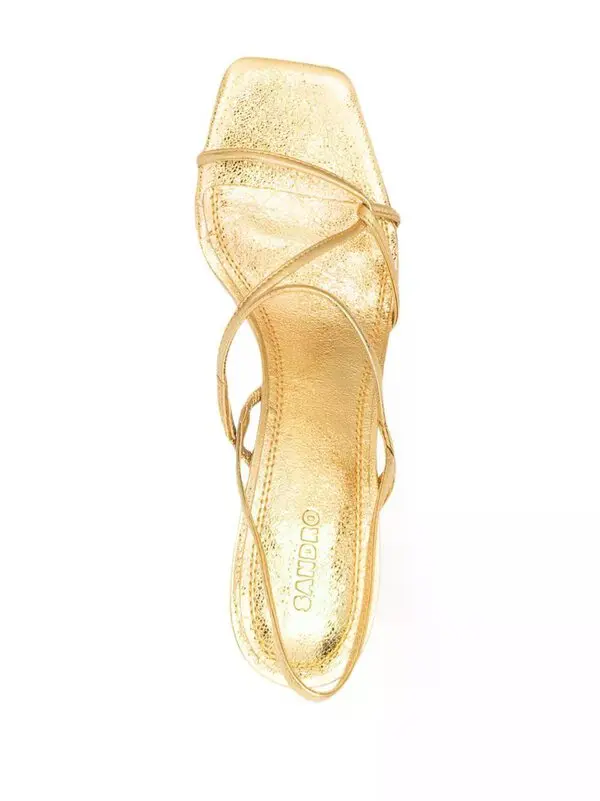 Sandro Metallic Strappy High Heel Sandals - Gold