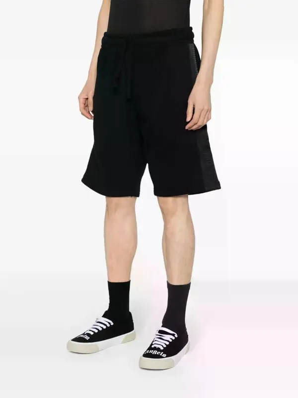 Palm Angels Logo Tape Cotton Track Shorts - Black