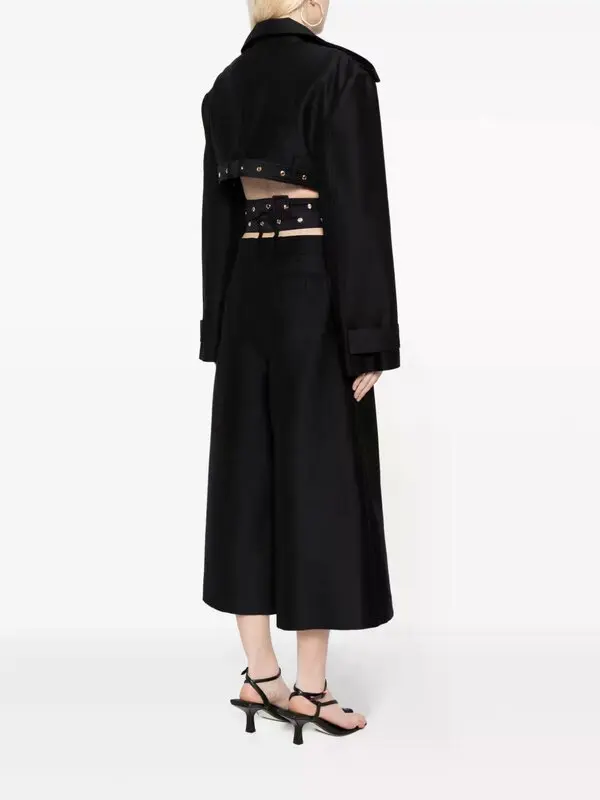 Rokh Cropped Double-breasted Wool Blend Jacket With Gold-tone Hardware