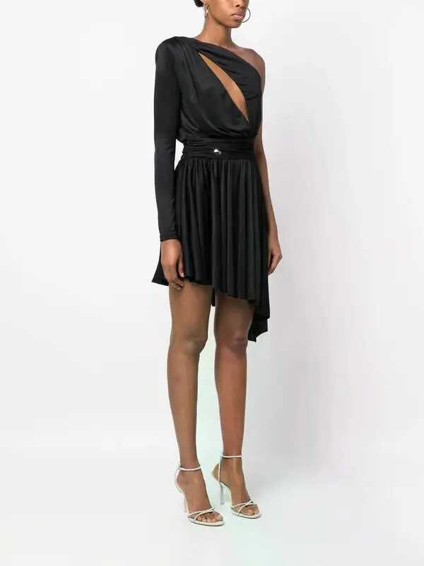 Philipp Plein One-shoulder Pleated Dress
