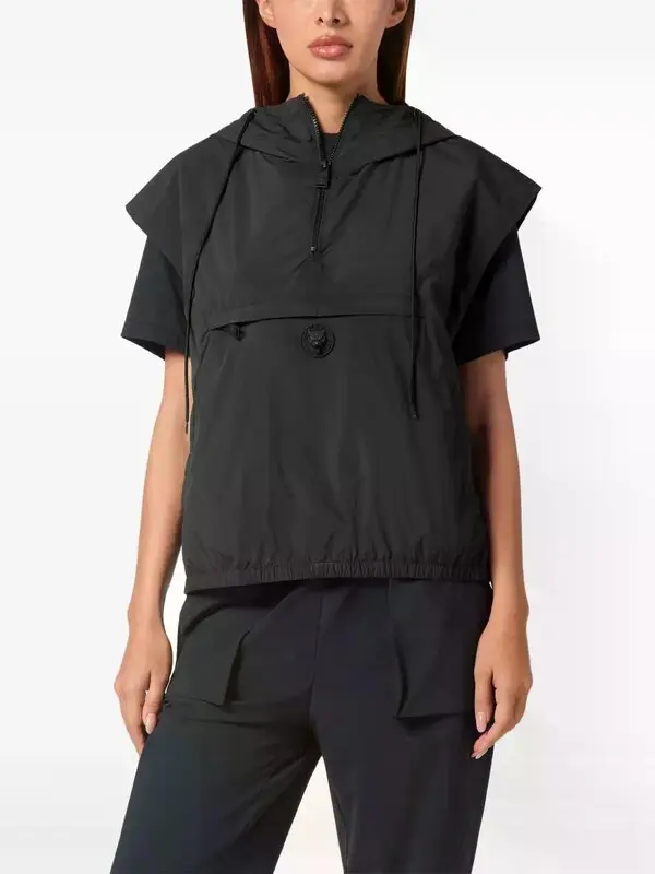 PLEIN SPORT Hooded Half-zip Vest