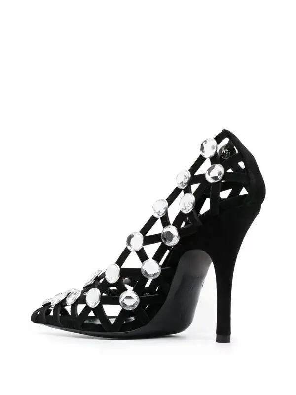 Attico Grid 105mm Rhinestone-embellished Pumps