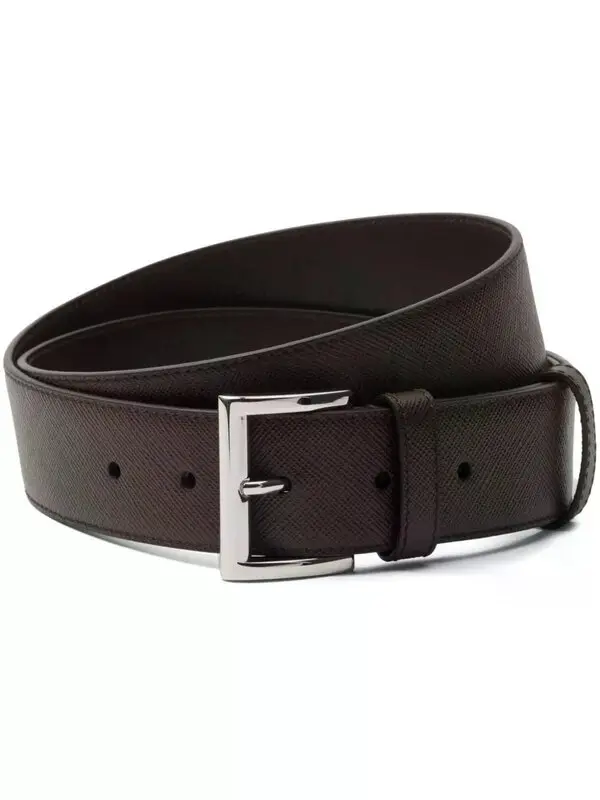 Prada Saffiano Leather Belt With Triangle Logo
