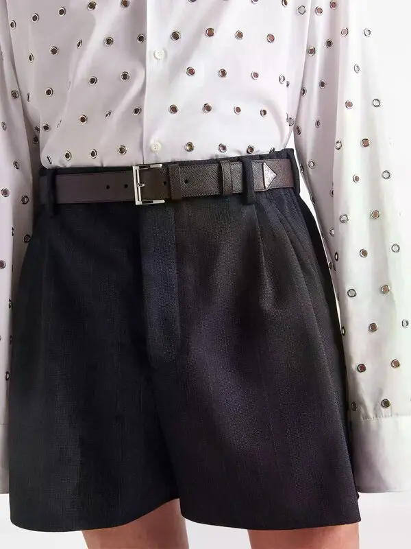 Prada Saffiano Leather Belt With Triangle Logo