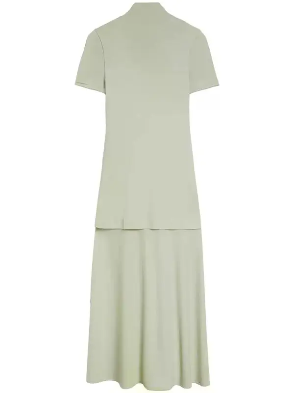 JIL SANDER High-neck Fluid Midi Dress - Green