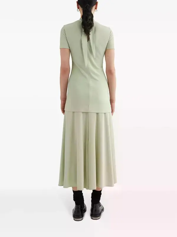 JIL SANDER High-neck Fluid Midi Dress - Green