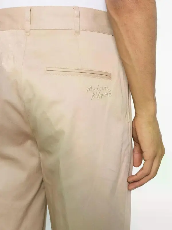 Maison Kitsuné Logo-embroidered Cotton Trousers