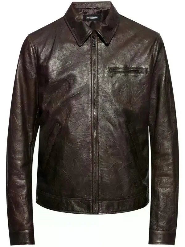 Dolce & Gabbana Zipped Leather Jacket