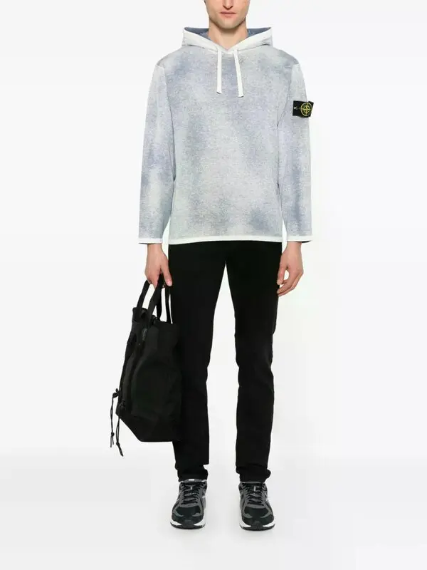 Stone Island Compass-patch Hoodie - Blue