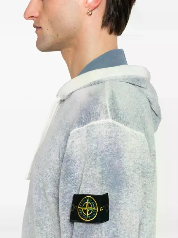 Stone Island Compass-patch Hoodie - Blue