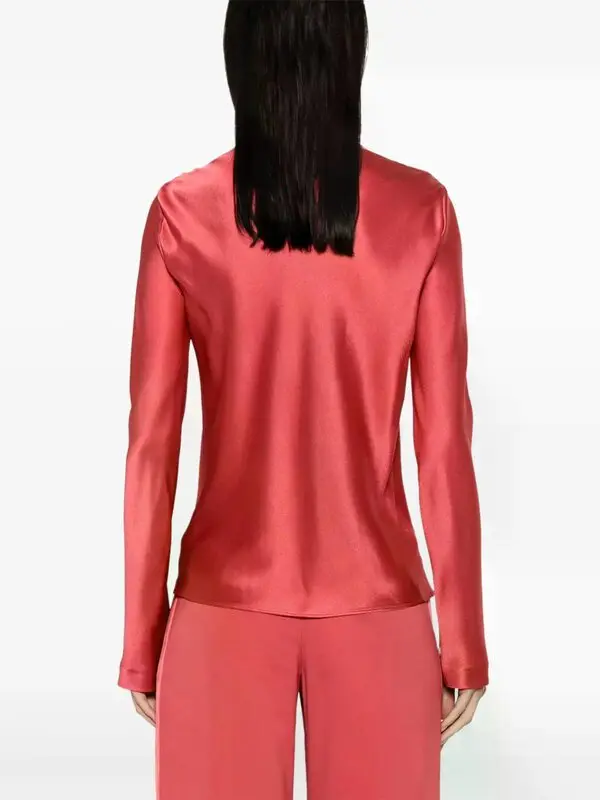 Alberta Ferretti Satin Cowl Neck Blouse