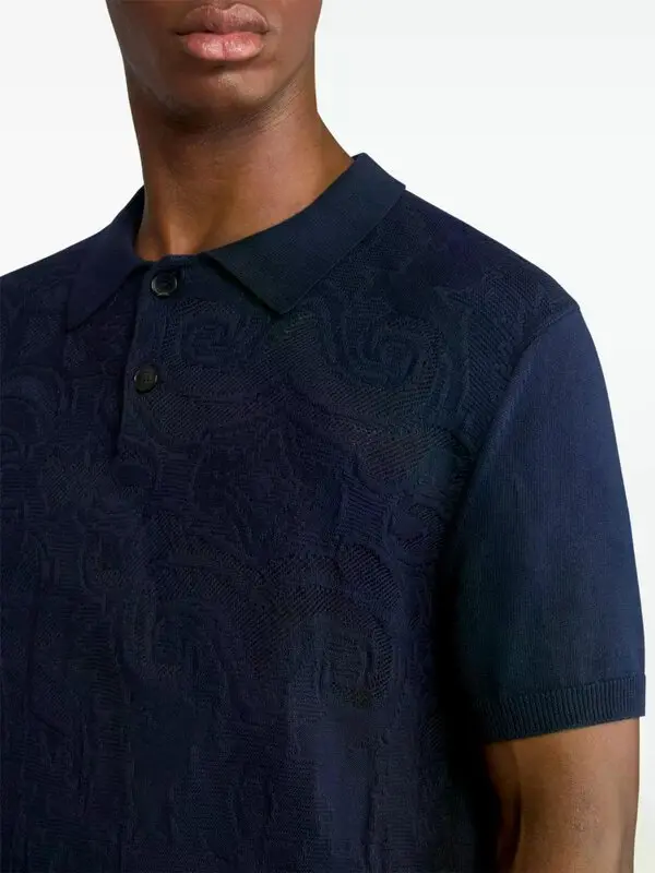 Etro Textured Knit Polo Shirt