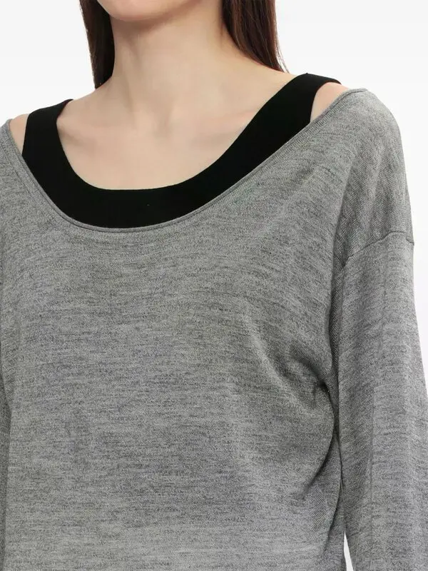 TOUT A COUP Layered Sweater With Round Neck And Long Sleeves