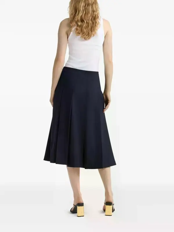 PATOU Pleated Twill Midi Skirt
