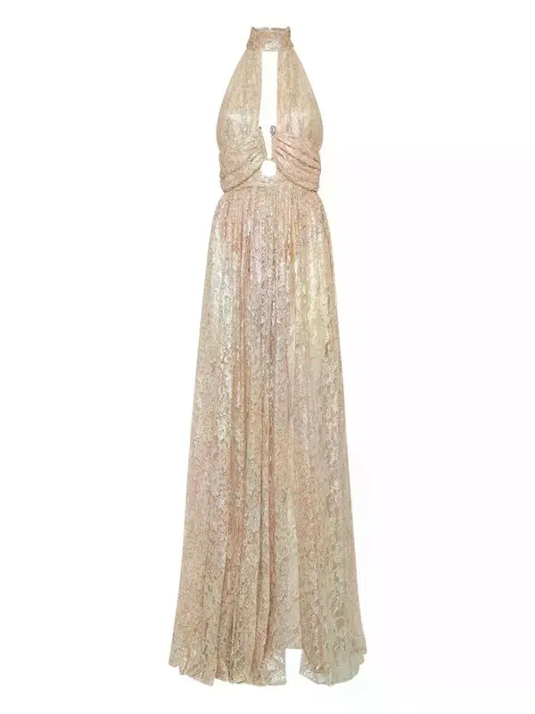 Philipp Plein Lace Piercing Maxi Dress