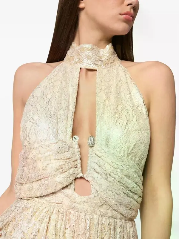 Philipp Plein Lace Piercing Maxi Dress