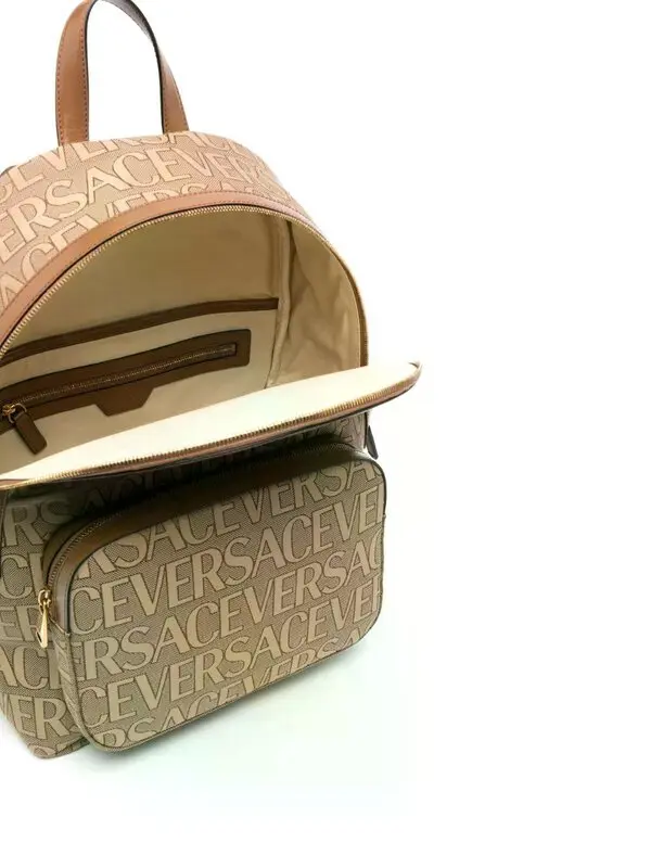 Versace All-over Logo Print Backpack