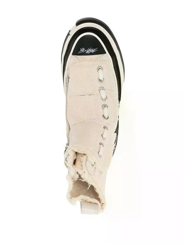 Y’s Lace-up Hi-top Canvas Sneakers