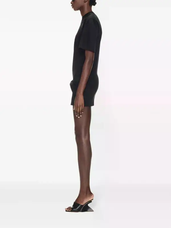 Off-White Cotton T-shirt Dress With Twist Detail