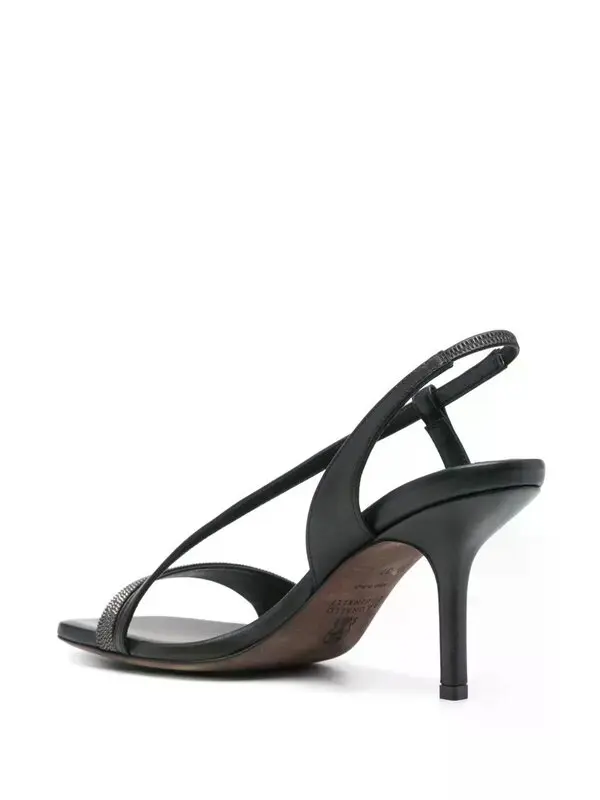 Brunello Cucinelli 95mm Monili-chain Leather Sandals