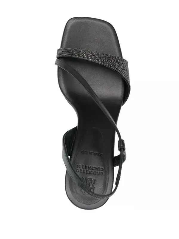 Brunello Cucinelli 95mm Monili-chain Leather Sandals