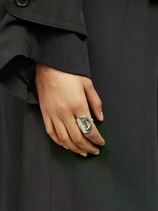 MAISON MARGIELA Tone Brass Cut-out Ring With Numbers Motif