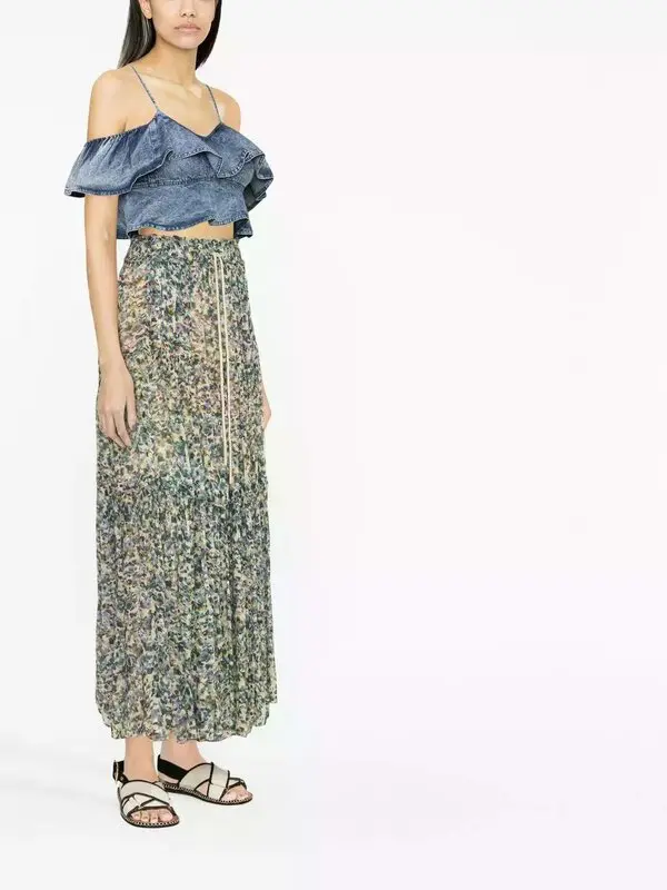 MARANT ETOILE Voloteo Cropped Ruffle Blouse