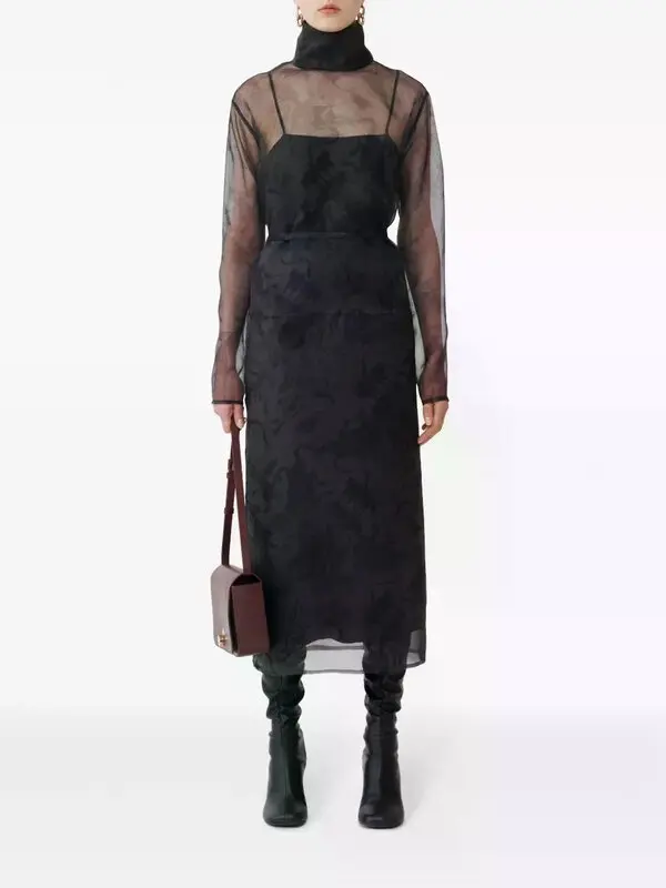 Fabiana Filippi Graphic Print Silk Midi Dress