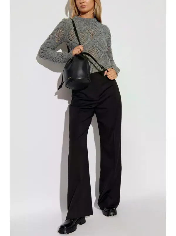 Sportmax Open-knit Long-sleeve Jumper - Grey