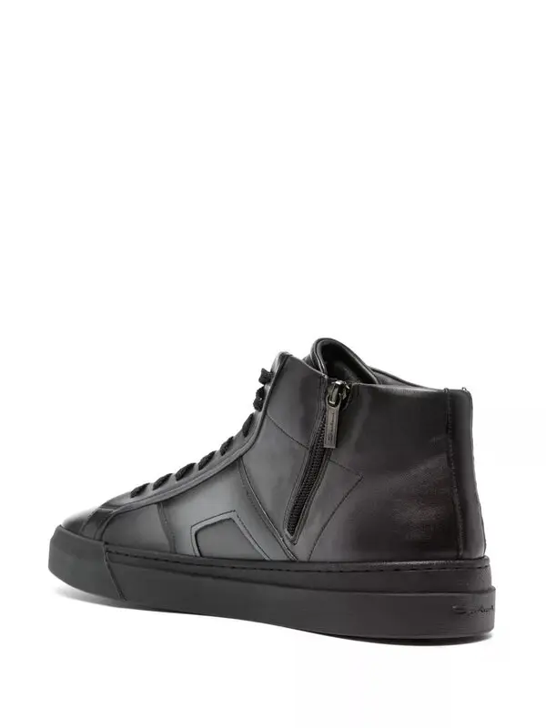 Santoni High Top Sneakers With Debossed Logo