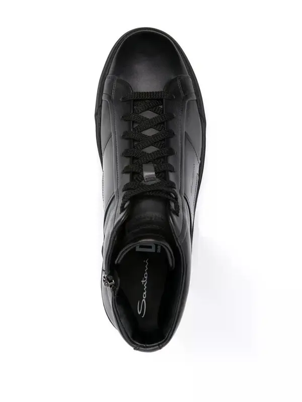 Santoni High Top Sneakers With Debossed Logo