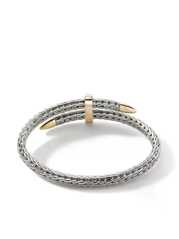 John Hardy Sterling And 14k Yellow Gold Spear Flex Diamond Bracelet - Silver