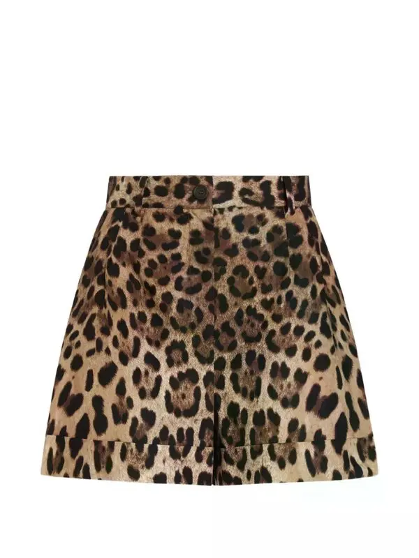 Dolce & Gabbana Leopard-print Tailored Shorts - Brown