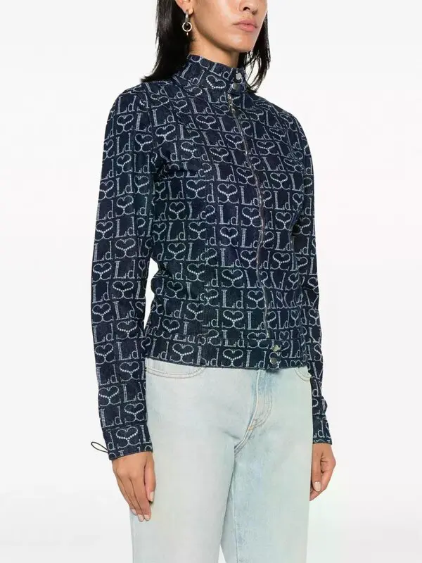 LUDOVIC DE SAINT SERNIN Monogram Print Denim Jacket