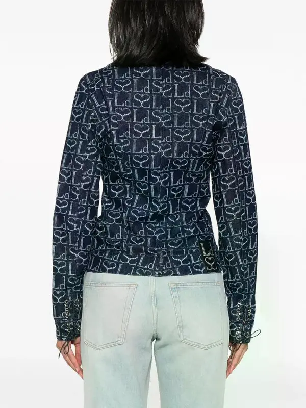 LUDOVIC DE SAINT SERNIN Monogram Print Denim Jacket