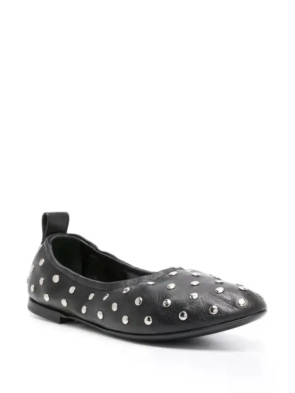Agl Milly Soft Ballerina Shoes With Stud Embellishment - Black