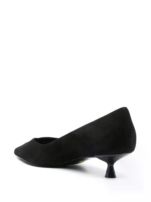 STUART WEITZMAN 35mm Calf Suede Kitten Heel Pumps - Black
