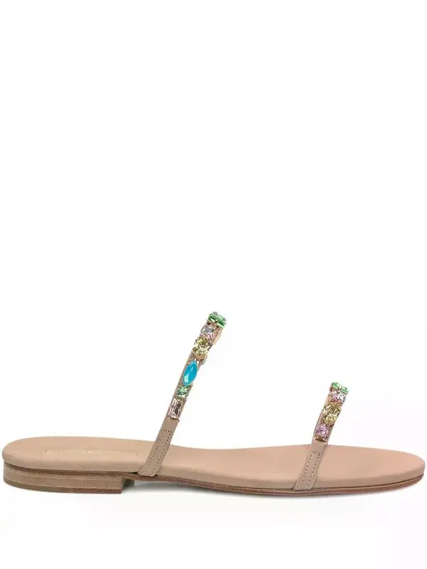 EMANUELA CARUSO CAPRI Crystal Embellished Slip-on Sandals