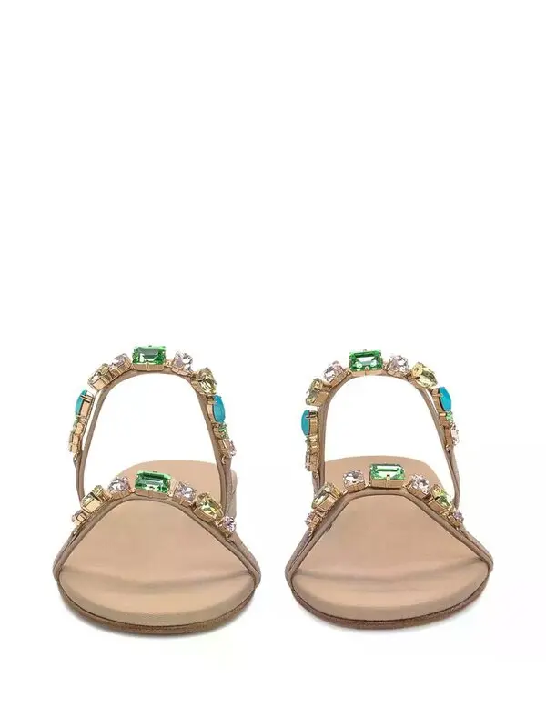 EMANUELA CARUSO CAPRI Crystal Embellished Slip-on Sandals