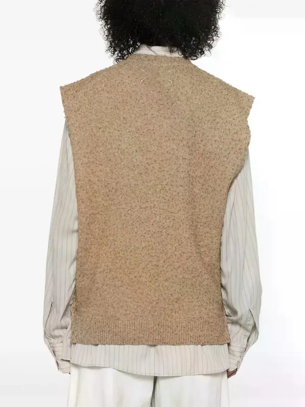 MAISON MARGIELA Piled-knit V-neck Vest