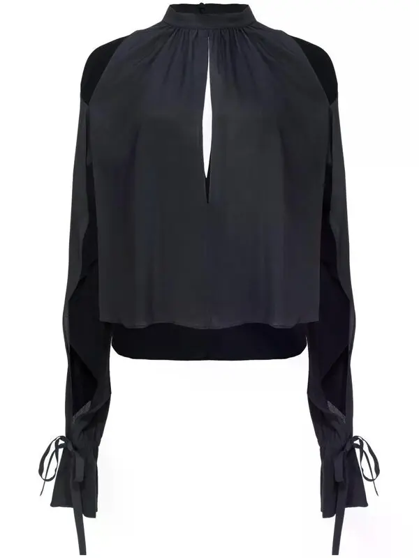 Pinko Long-sleeve Cut-out Blouse - Black