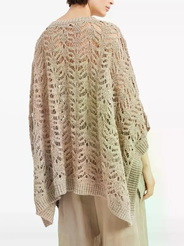 Brunello Cucinelli Foliage Lace Poncho