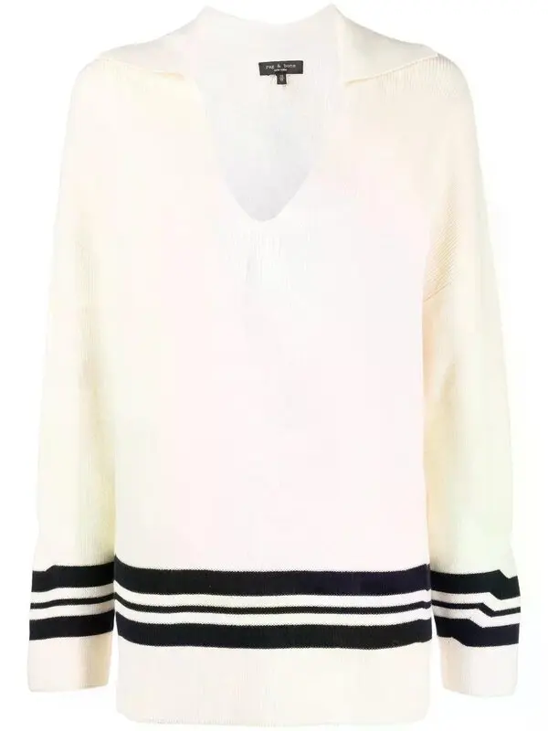 Rag & Bone Oversized Jumper With Stripe Trim - Neutrals