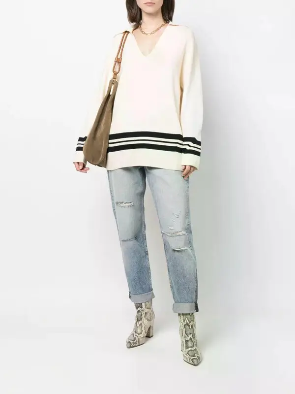 Rag & Bone Oversized Jumper With Stripe Trim