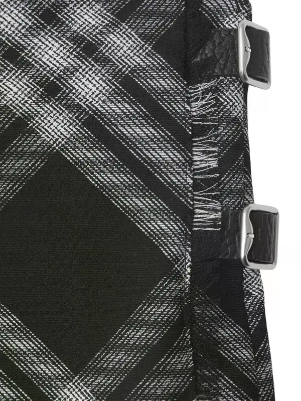 Burberry Checked Wool Wrap Mini Dress