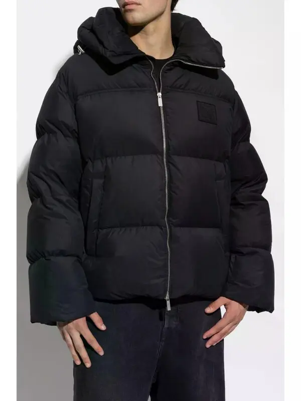 Off-White Puffer Jacket With Logo Patch